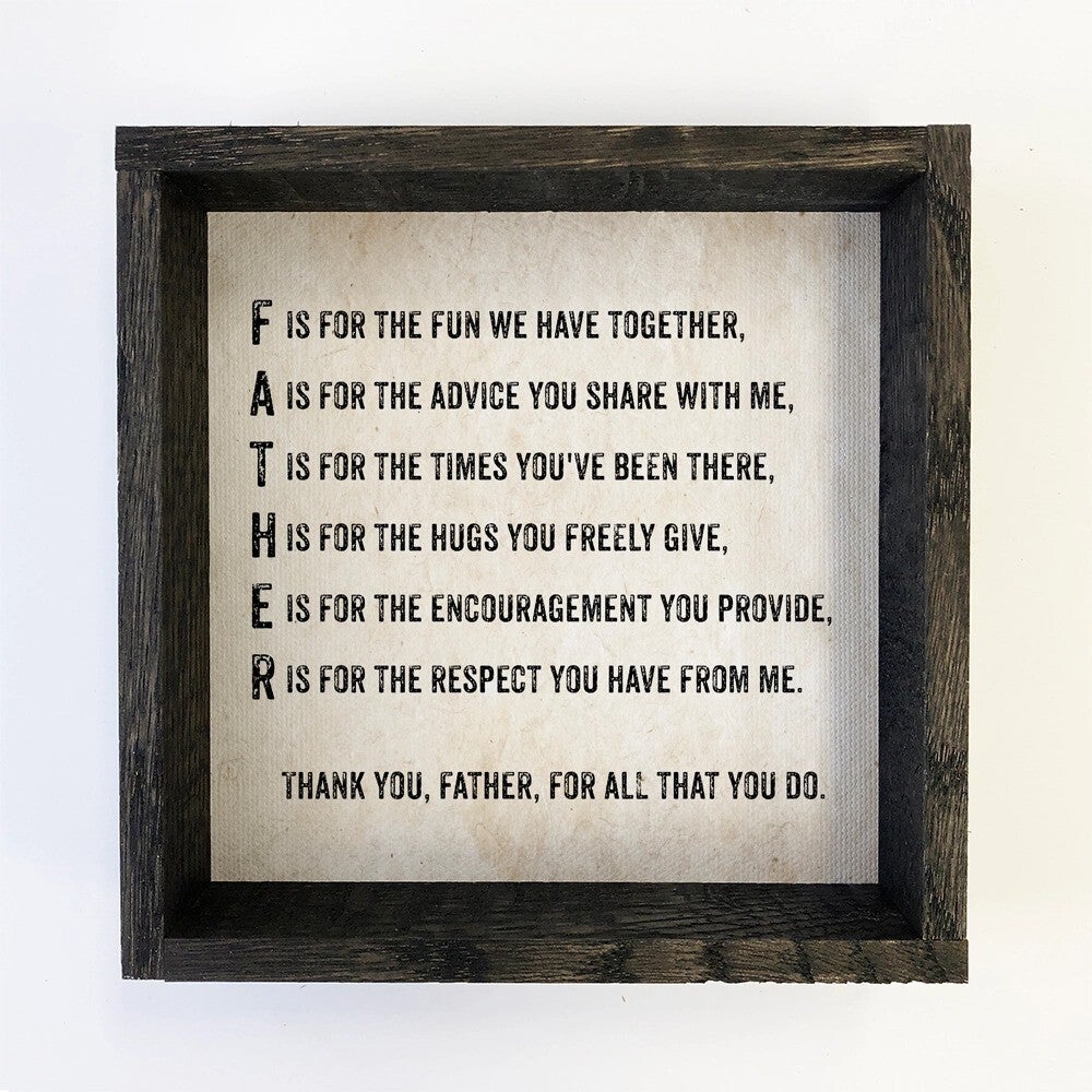 6x6 FATHER Acrostic Poem | The Yellow House